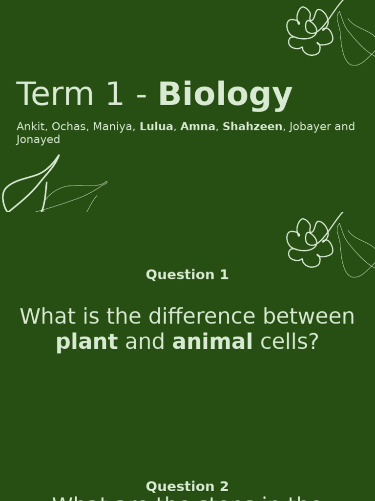 Term 1 - Biology | PDF