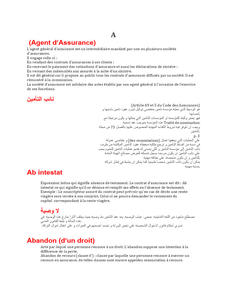 Cours Terminologie Arabe | PDF