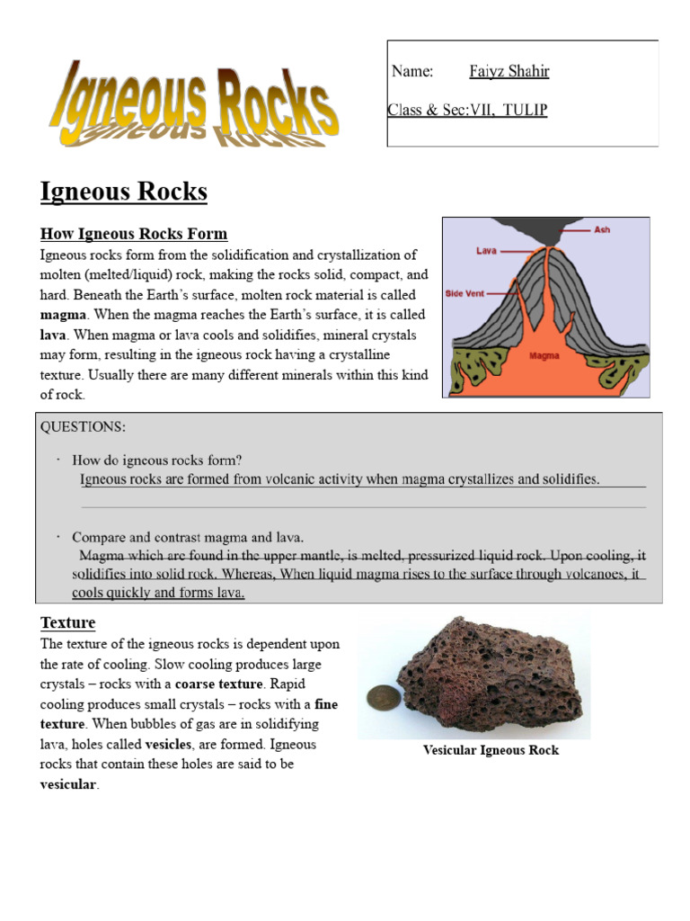 Understanding Igneous Rocks Formation | PDF | Igneous Rock | Rock (Geology)