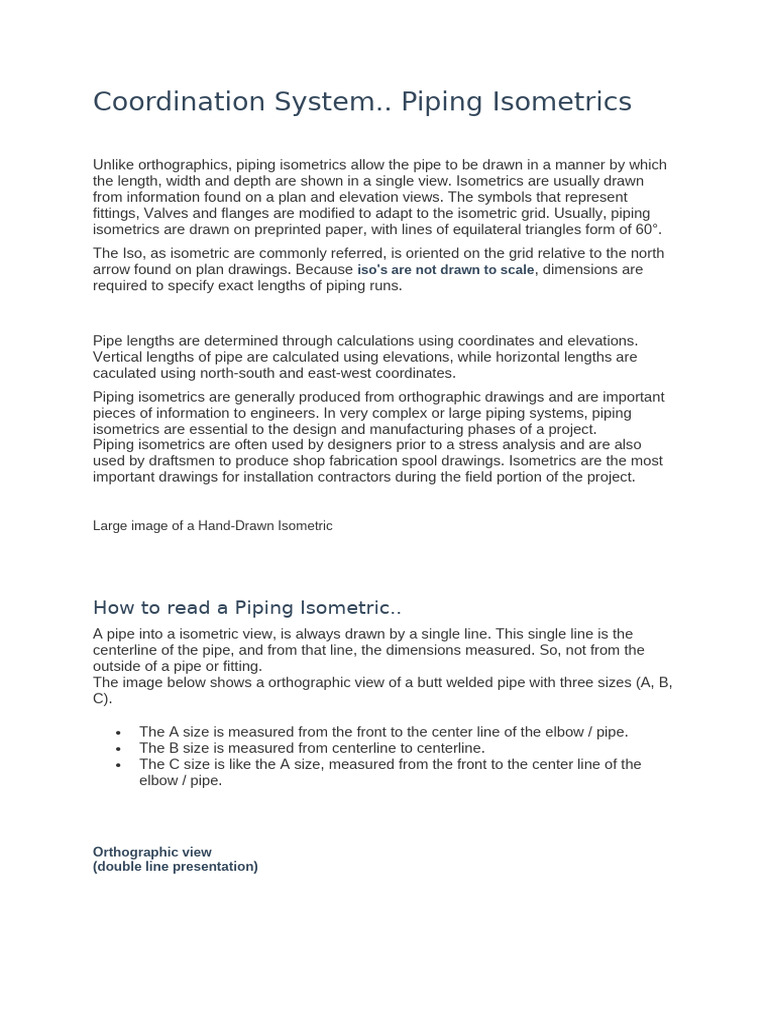Piping Isometrics for Engineers | PDF | Geometry