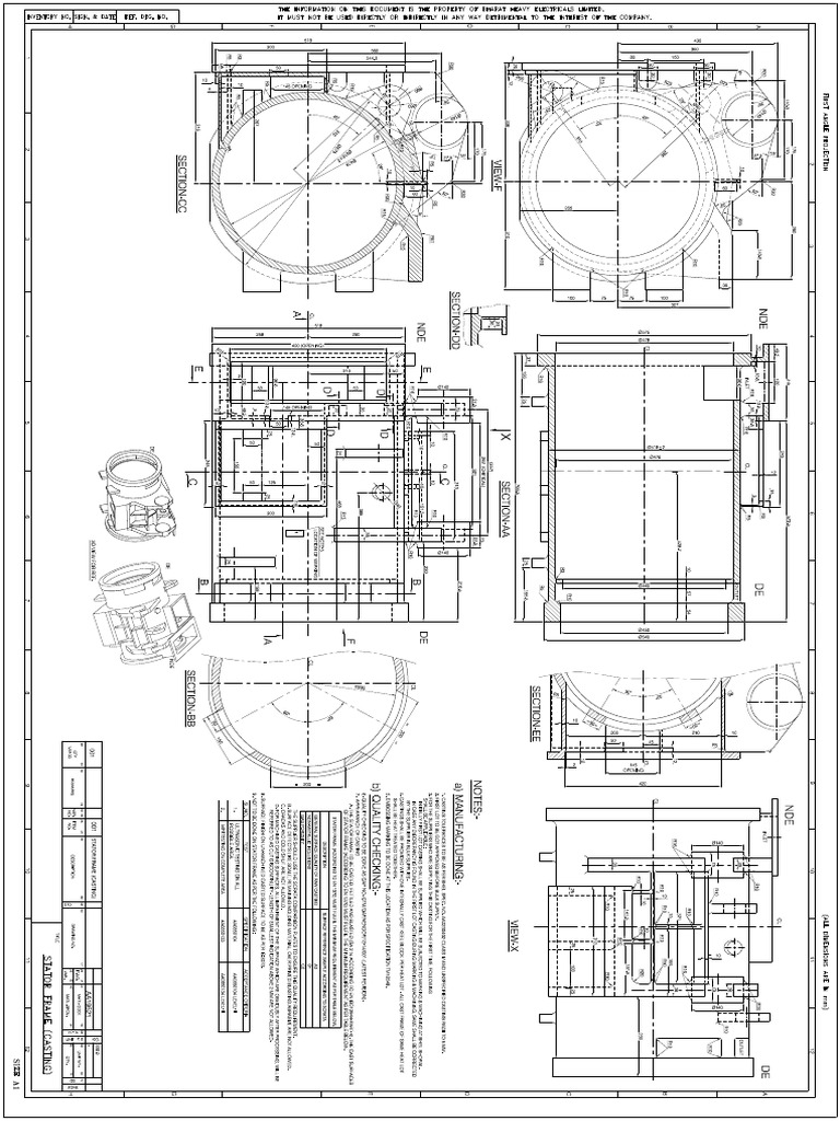 Stator Frame Casting | PDF