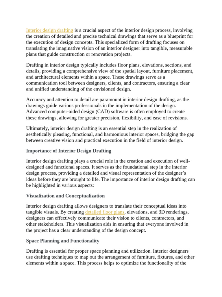 Interior Design Drafting | PDF | Technical Drawing | Interior Design