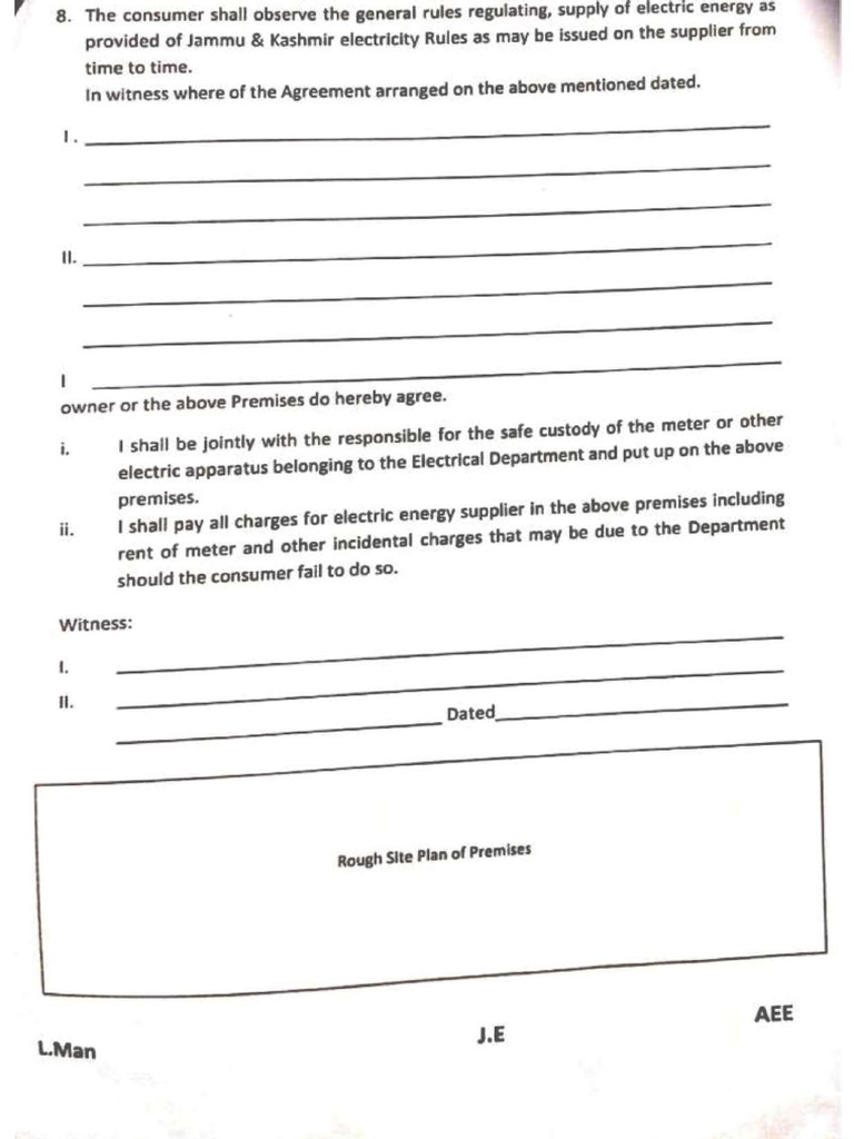Electricity Form | PDF