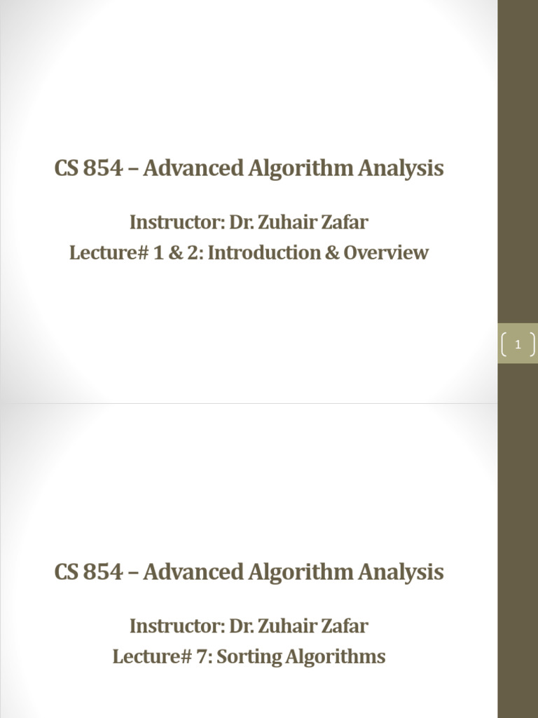 Lecture 1 2 - Introduction | PDF | Algorithms | Computer Science