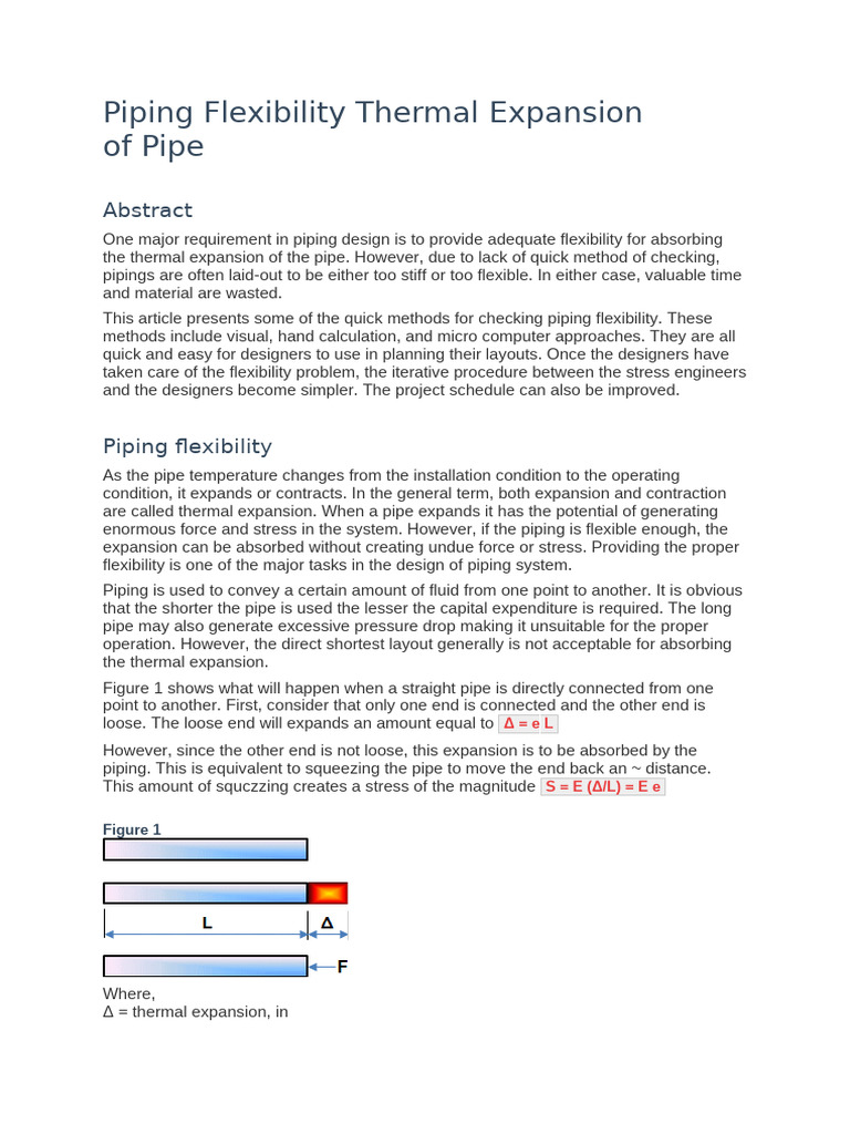 Thermal Expansion of Pipes | PDF | Thermal Expansion | Pipe (Fluid ...