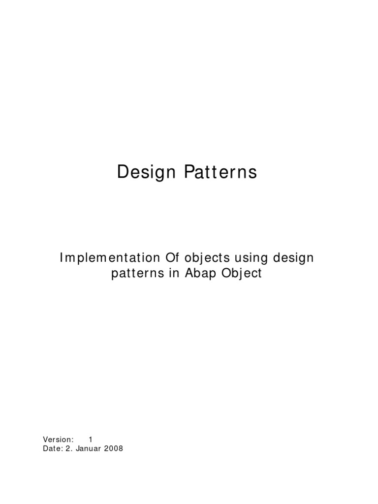 Design Patterns Abap Objects Pdf Class Computer Programming Method Computer Programming