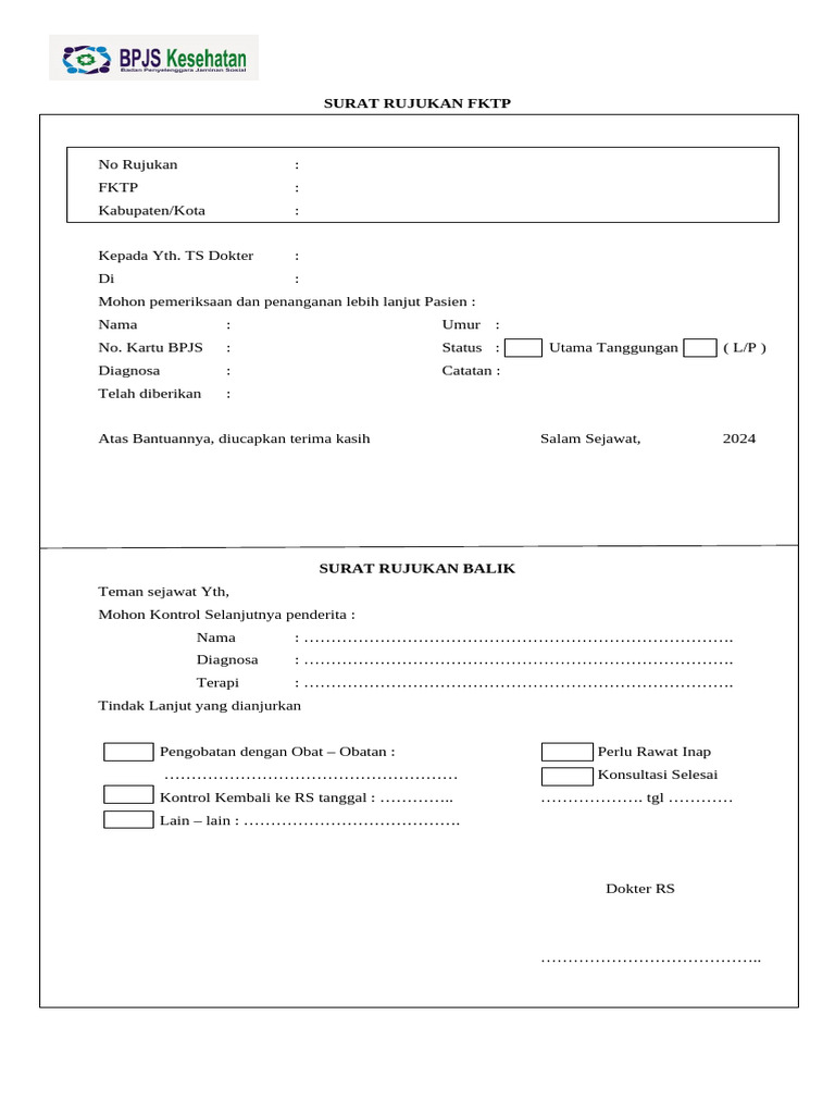Surat Rujukan Online BPJS Kesehatan | PDF