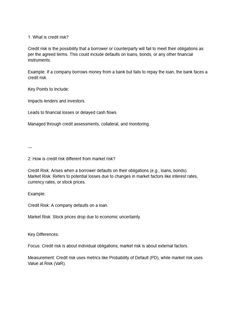 Understanding Credit Risk Management | PDF | Derivative (Finance ...