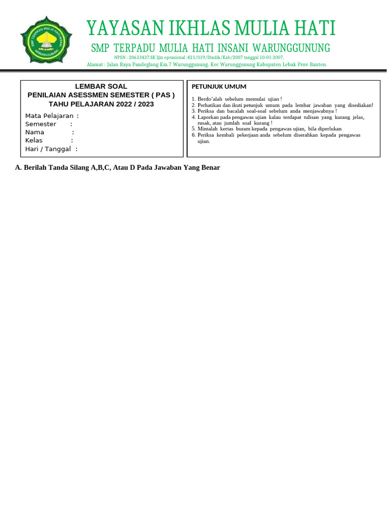 Kop Pas SMPT Mhi | PDF