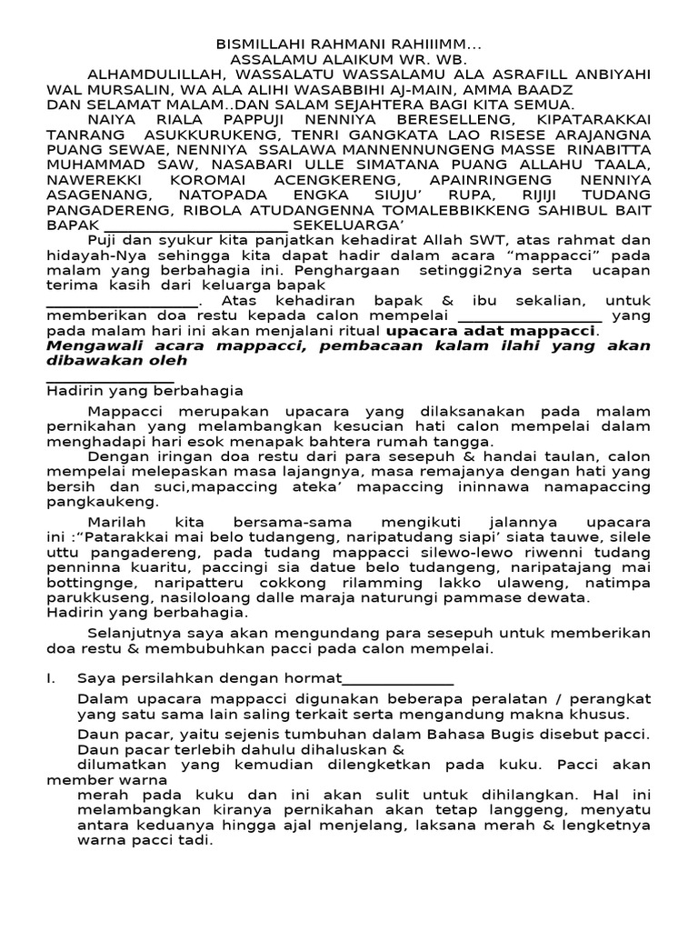 ACARA MAPPACCI 2015 | PDF