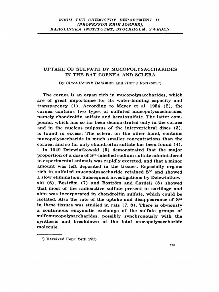 dohlman1955 | PDF | Cornea | Precipitation (Chemistry)