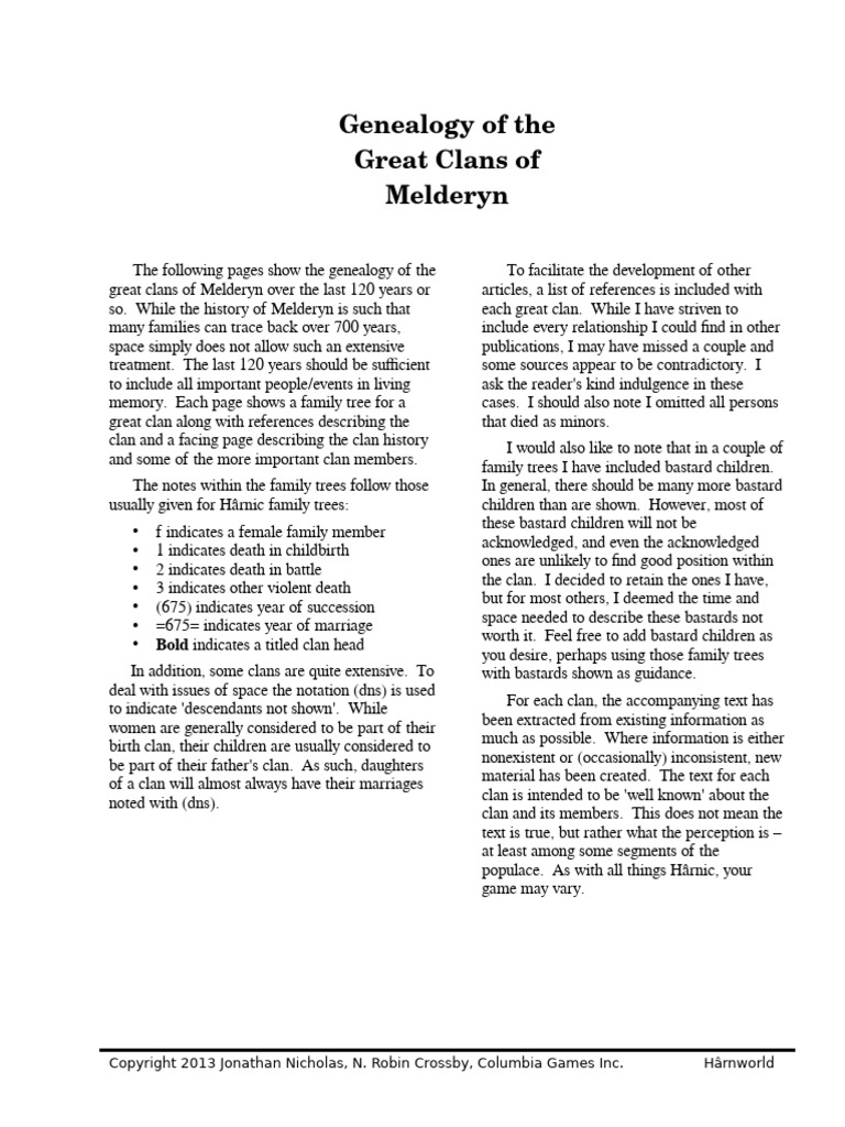 Greatclans of Melderyn | PDF | Baron