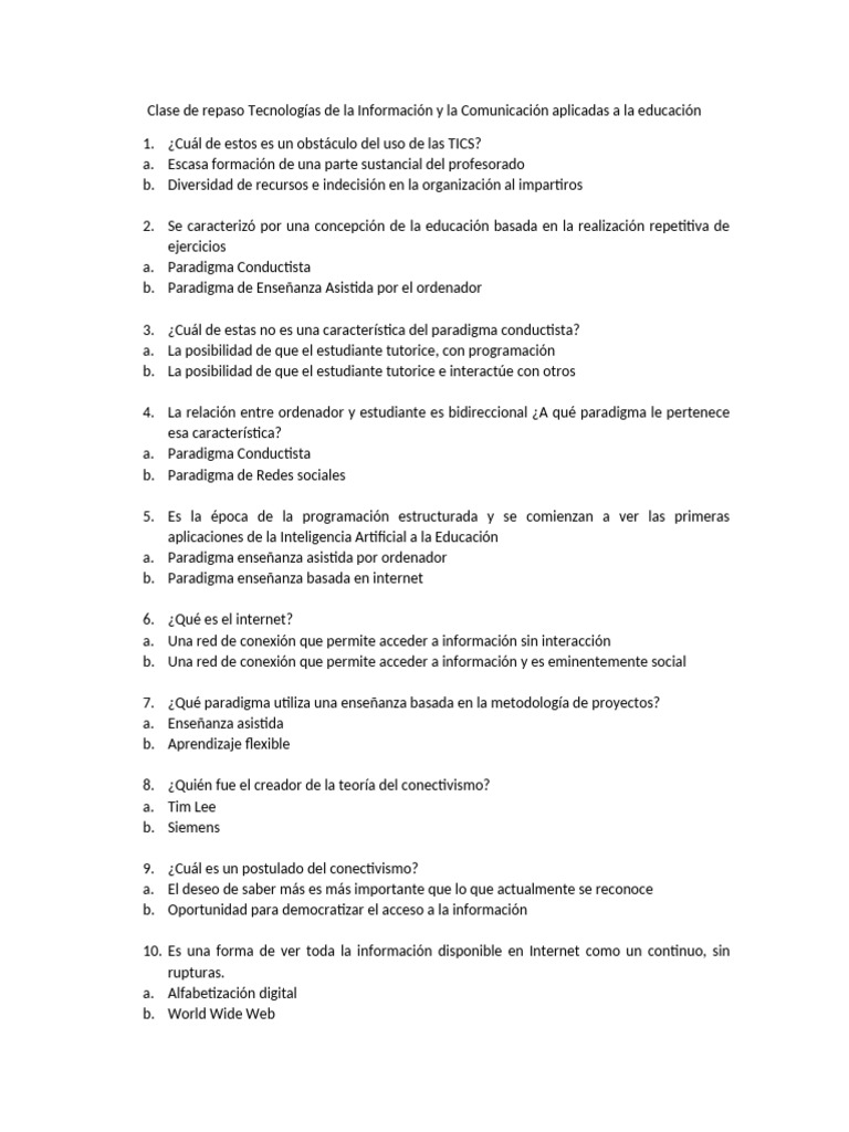 Clase de repaso Tecnologías de la Información y la Comunicación ...
