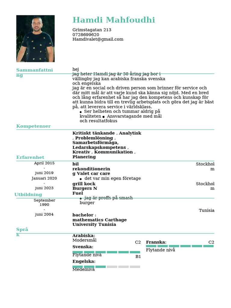Hamdi Mahfoudhi CV ( | PDF