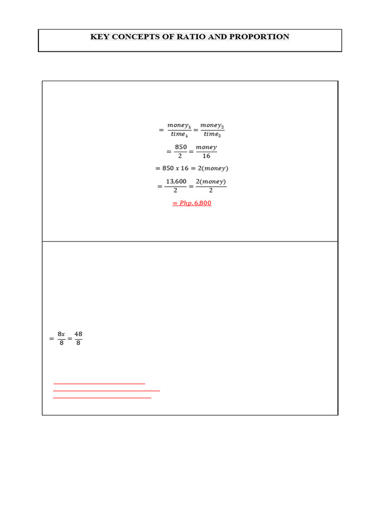 Ratio and Proportion Problem Solutions | PDF