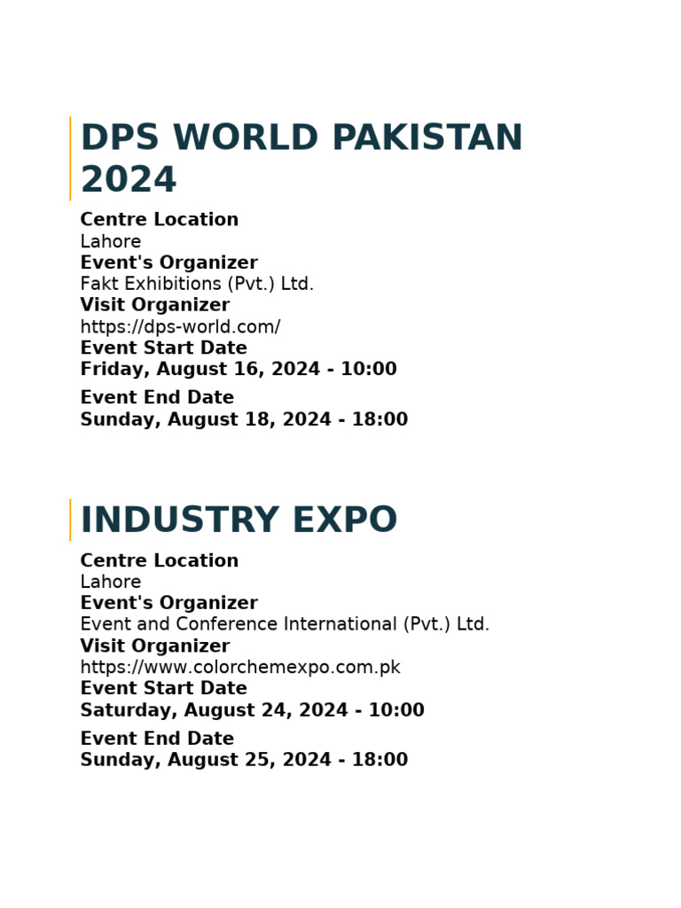 Dps World Pakistan 2024 | PDF