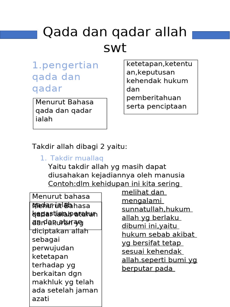 Qada dan qadar allah swt | PDF