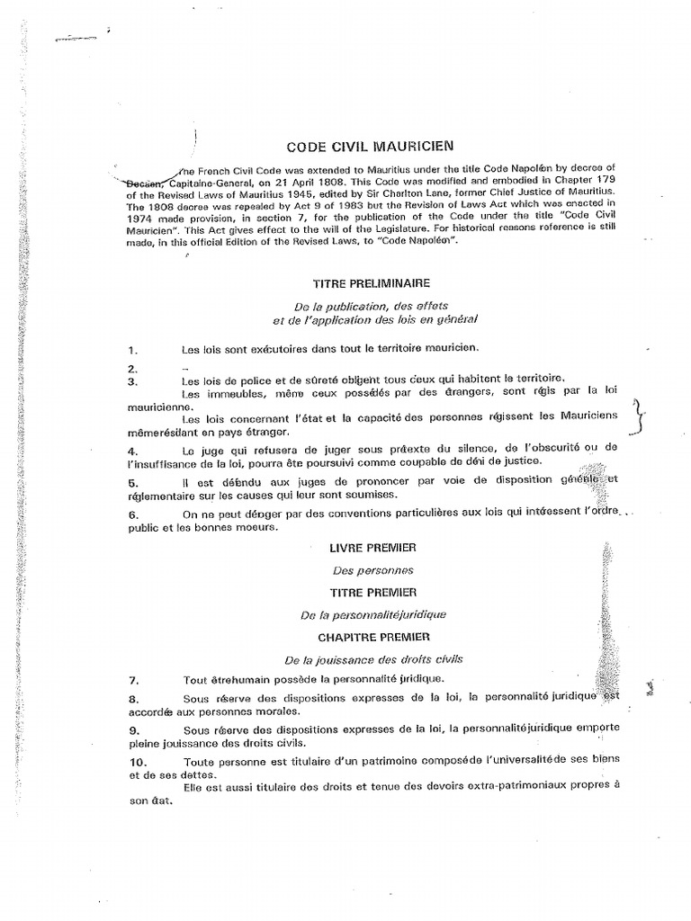 Mauritian Law | PDF