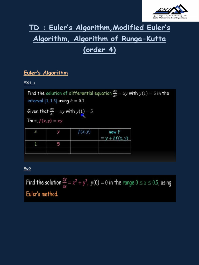 Algorithme D'euler | PDF