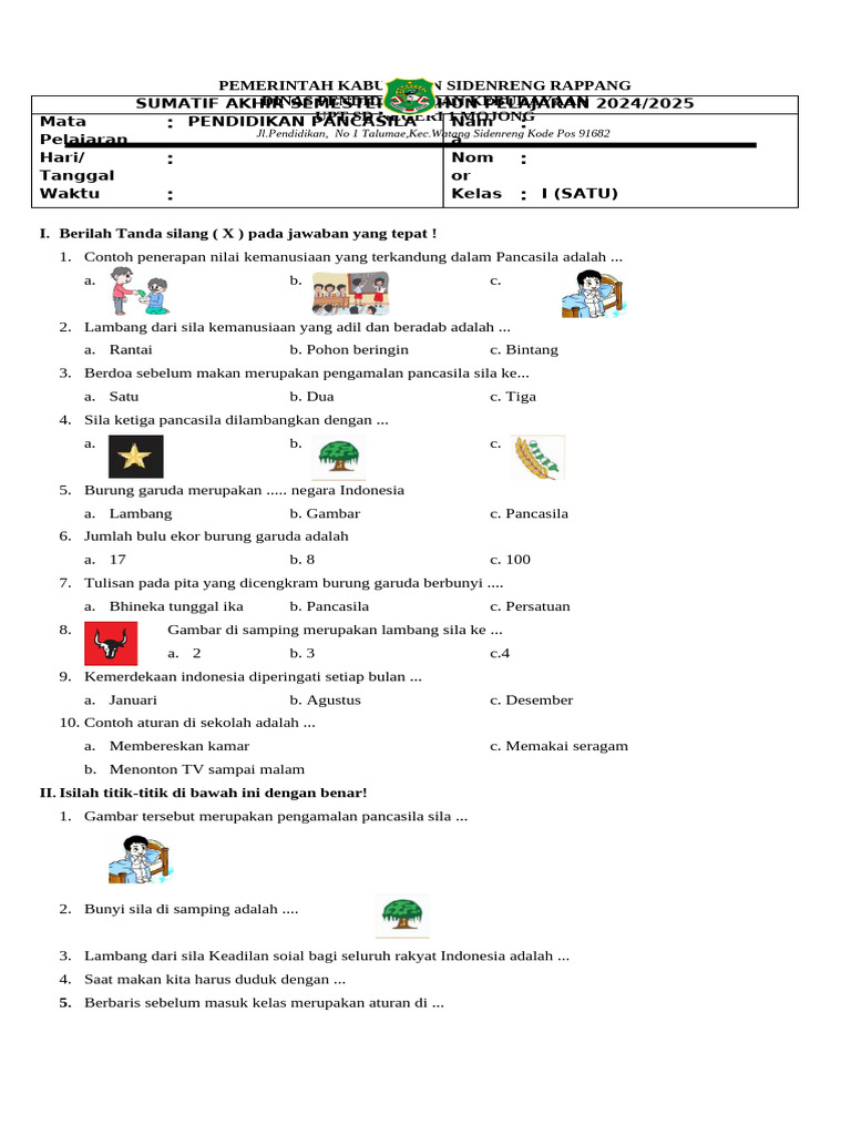 1. Soal Pend. Pancasila-1 | PDF
