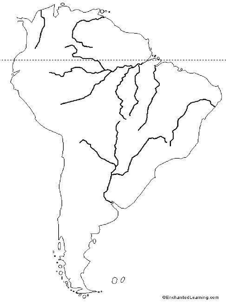 Outline Map - Rivers of South America - EnchantedLearning - Com | PDF