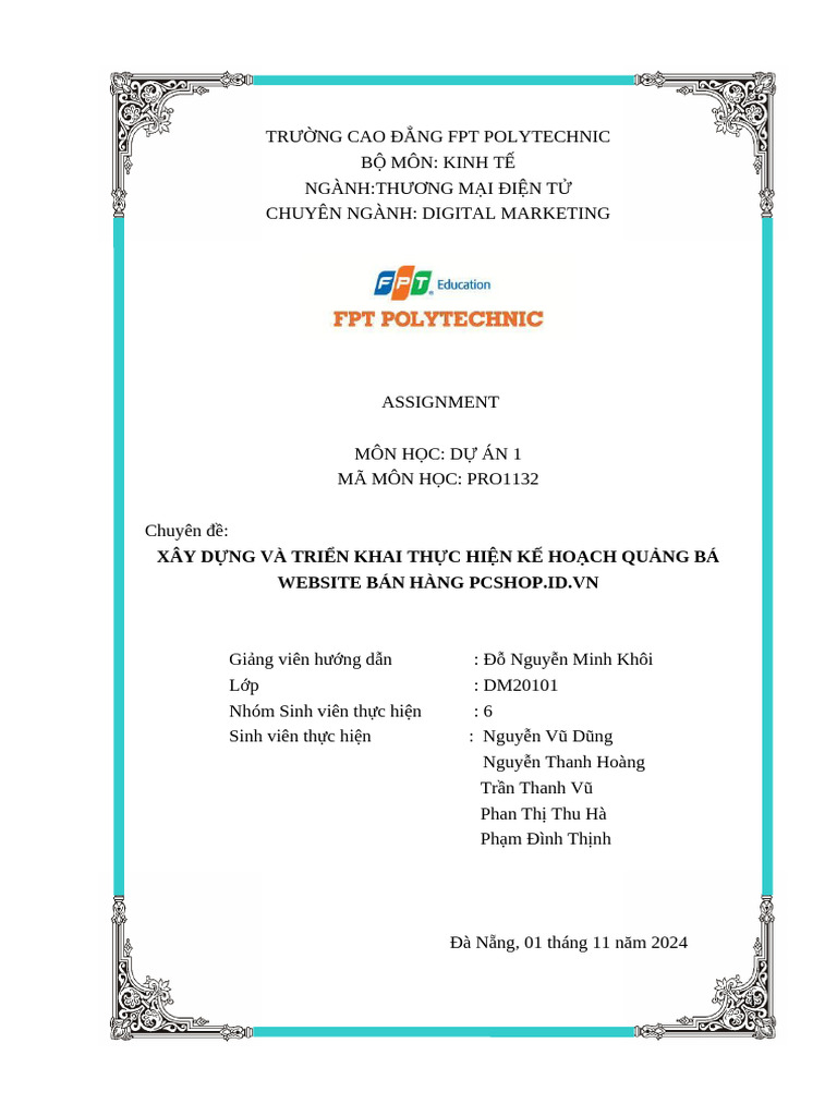 ASM-Dự-Án-1_Nhóm-6 N1-N2 | PDF