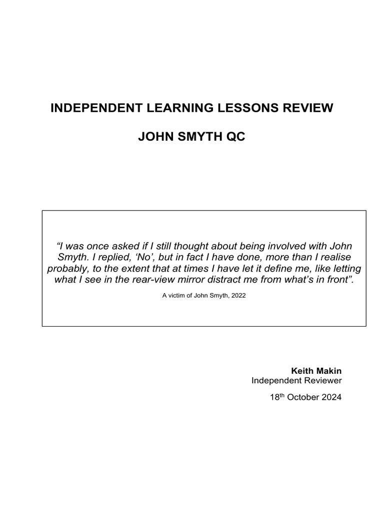 Independent Learning Lessons Review John Smyth Qc November 2024 | PDF | Church Of England | Diocese