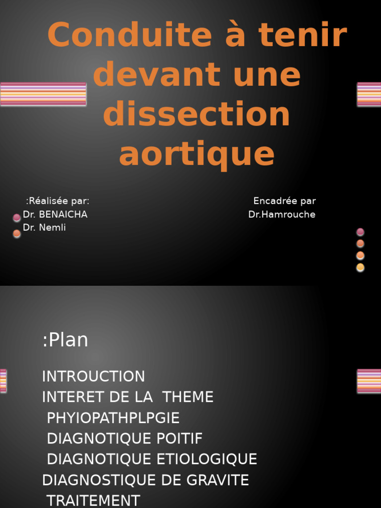 Prise en charge de la dissection aortique | PDF | Aorte | Médecine clinique