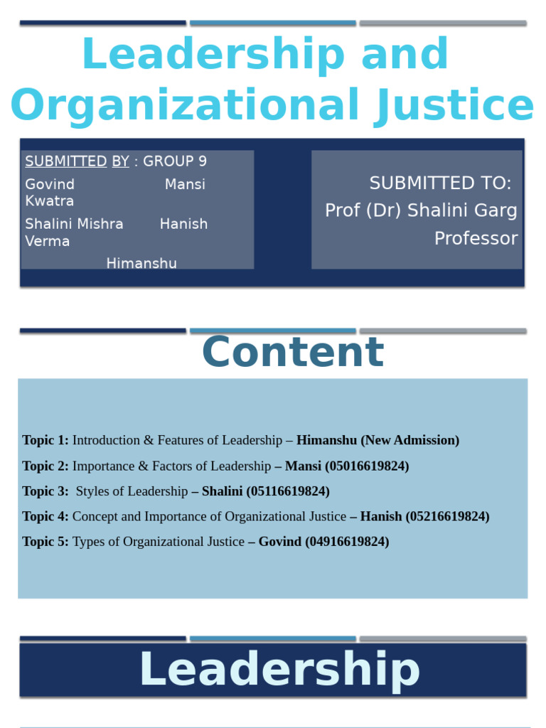 Leadership and Organizational Justice | PDF | Leadership | Justice