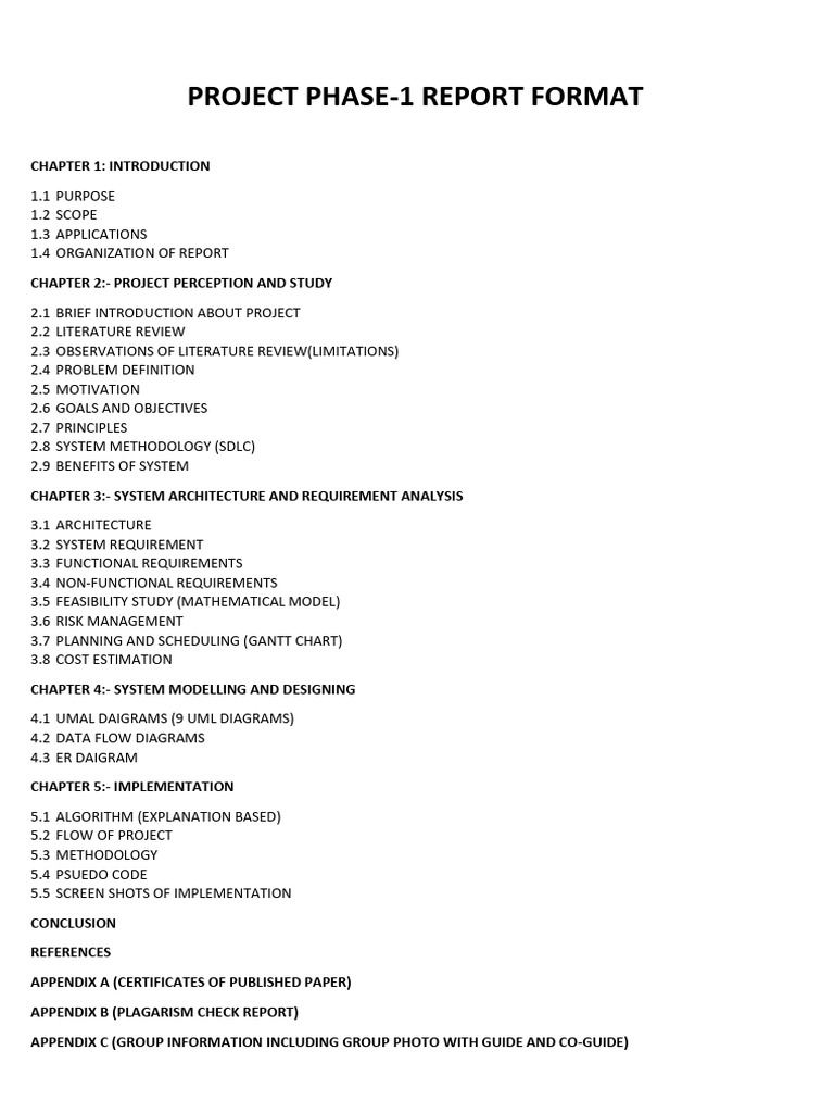 PHASE 1 REPORT FORMAT | PDF
