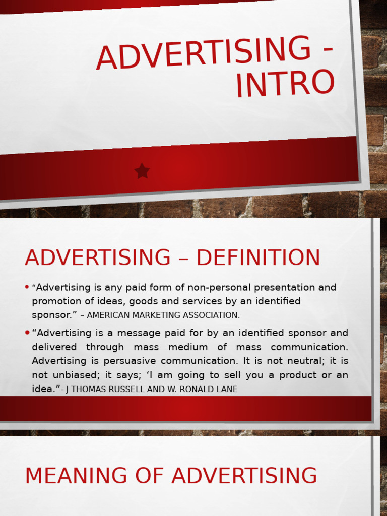 Advertising - Intro | PDF | Advertising | Brand