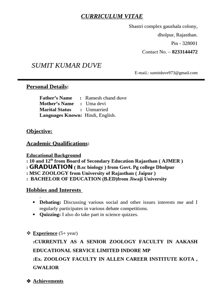 Sumit Resume 2 | PDF