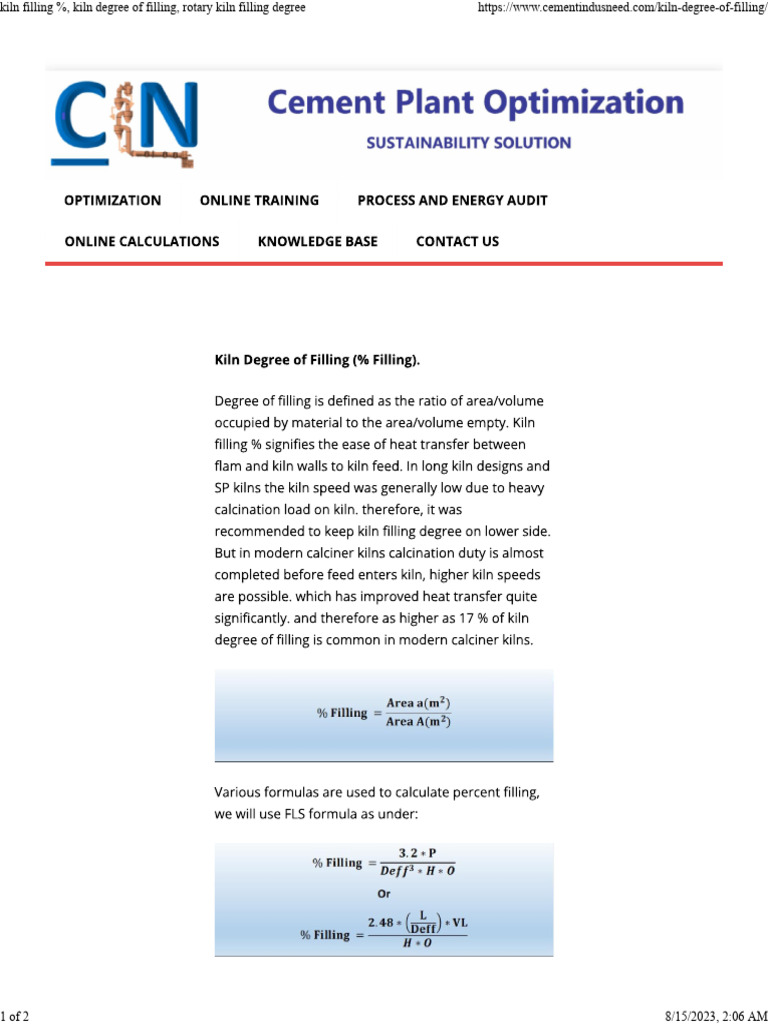 Rotary Kiln Filling Guide | PDF