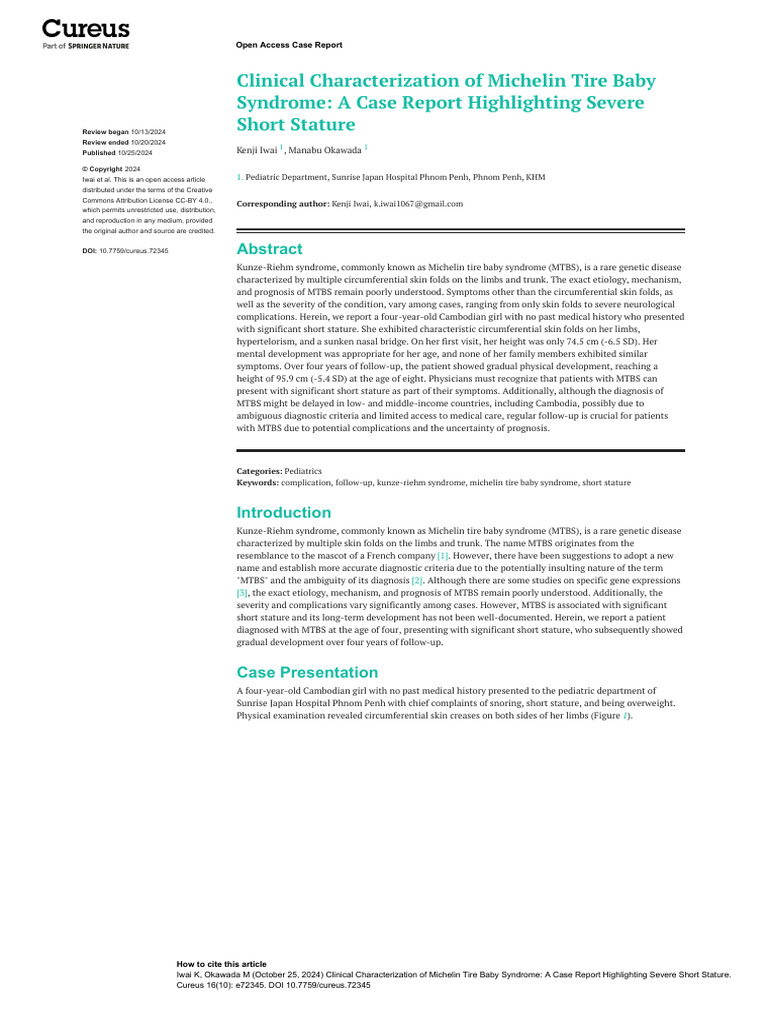 Clinical Characterization of Michelin Tire Baby Sy | PDF | Medical ...