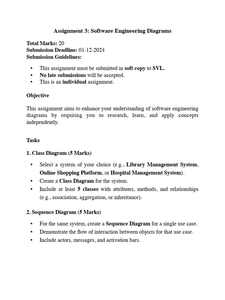 Software Engineering Diagrams Assignment | PDF