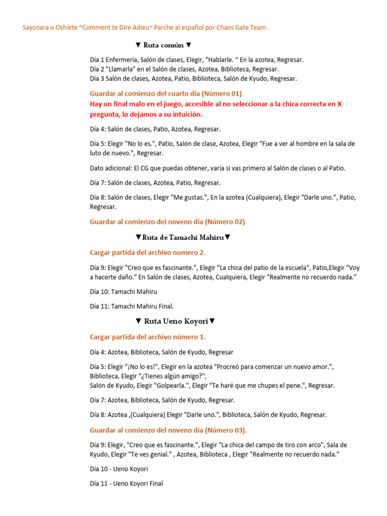 Guia de Rutas SayoOshi | PDF