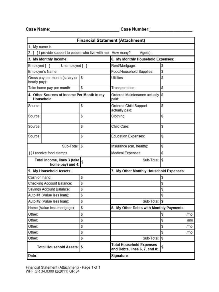 Financial Statement Template for Households | PDF | Expense | Mortgages
