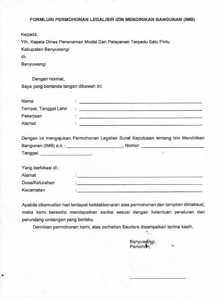 COntoh Form Permohonan Legalisir | PDF