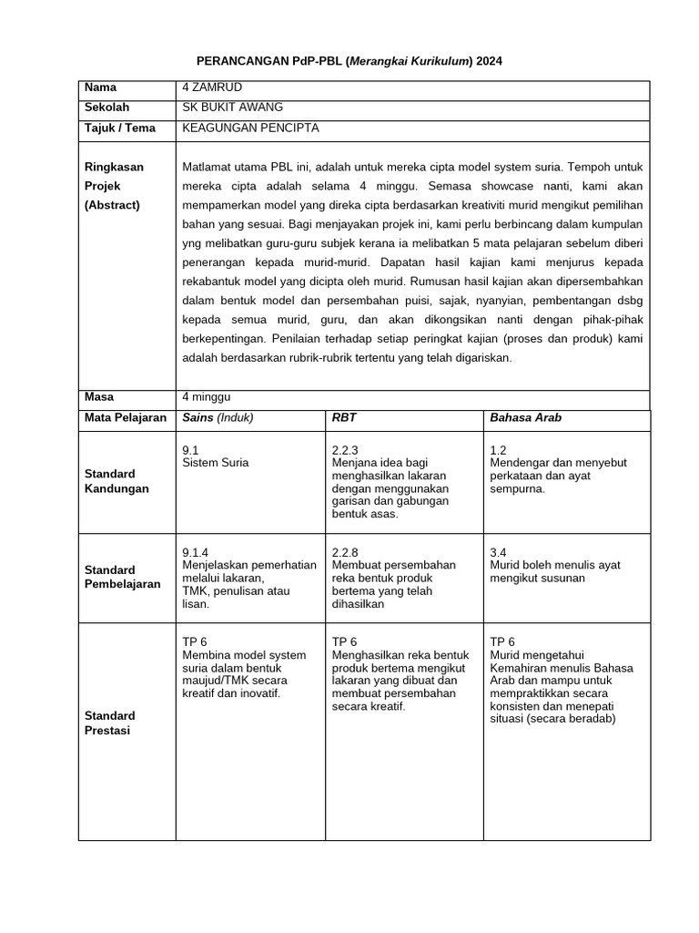 RPH PBL KMR T4 1 | PDF