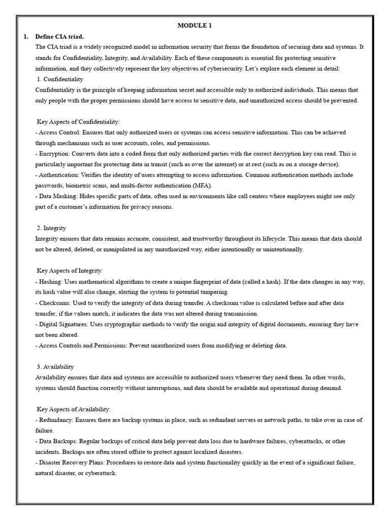 Define CIA Triad | PDF | Information Security | Key (Cryptography)