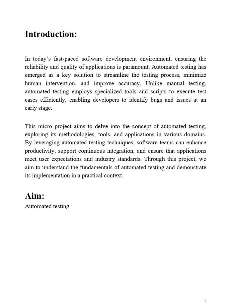 Micro Project Software Tesing | PDF | Software Testing | Automation
