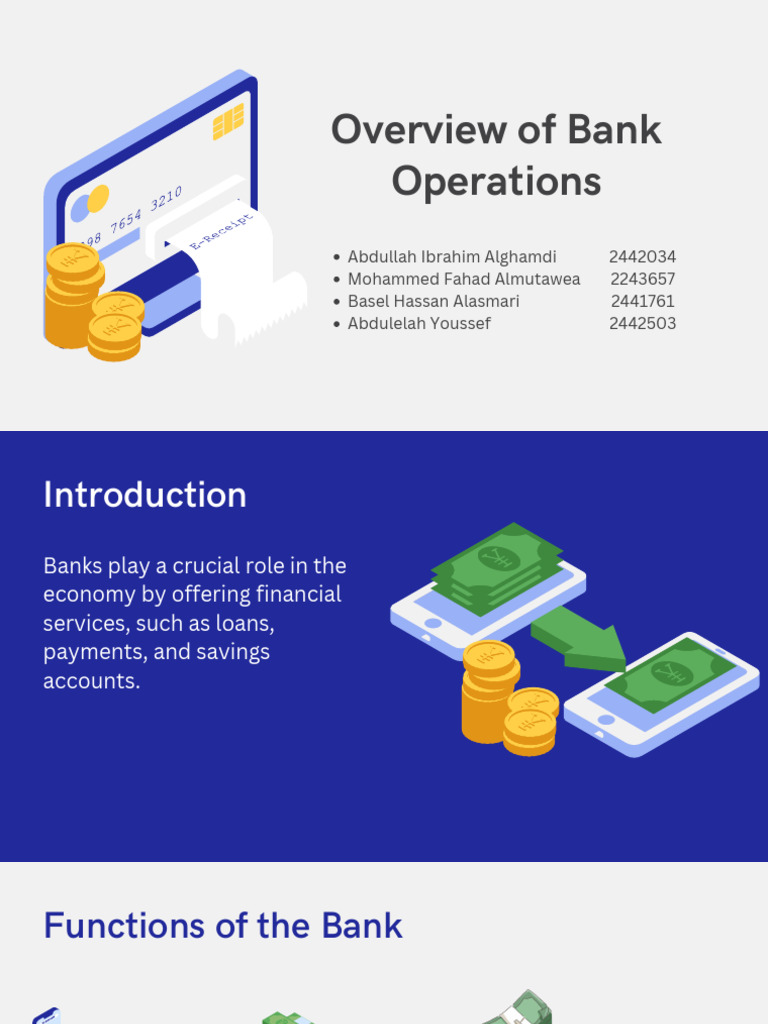 Overview of Bank Operations | PDF