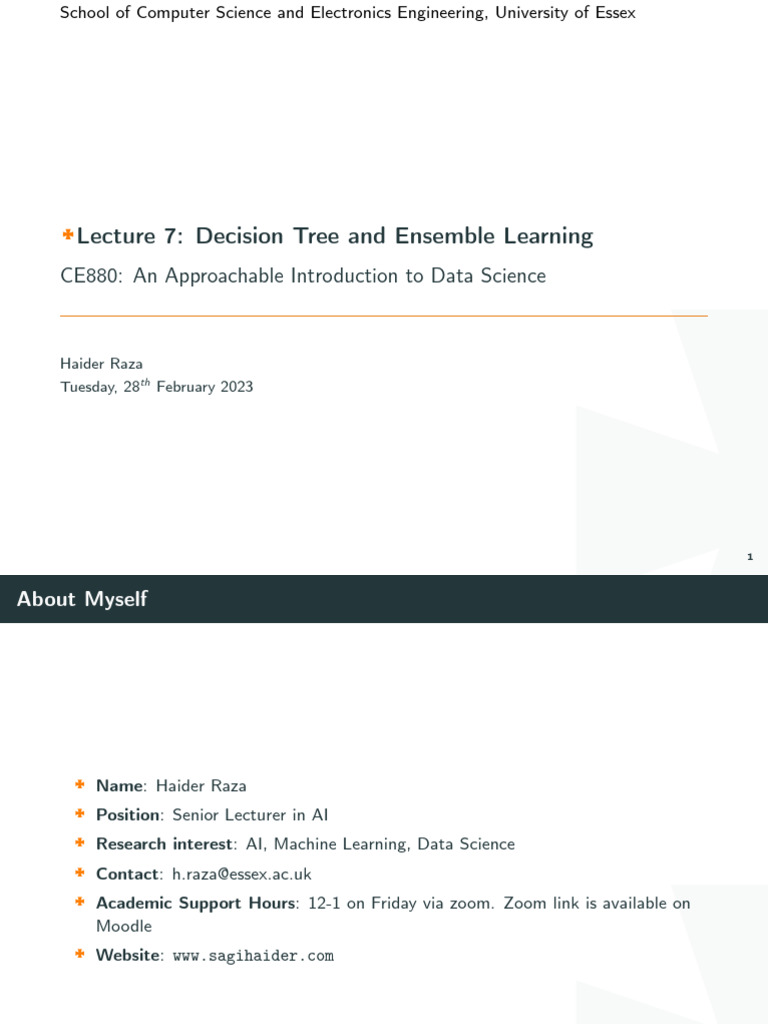 CE880_Lecture7_slides | PDF | Teaching Mathematics | Statistical Analysis