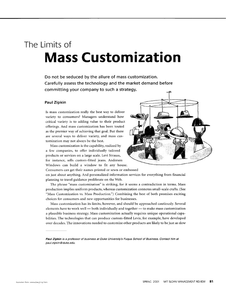 The Limits of Mass Customization | PDF