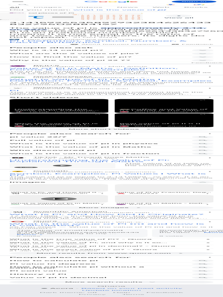 What Is The Value of Pie - Google Search | PDF | Pi | Numbers