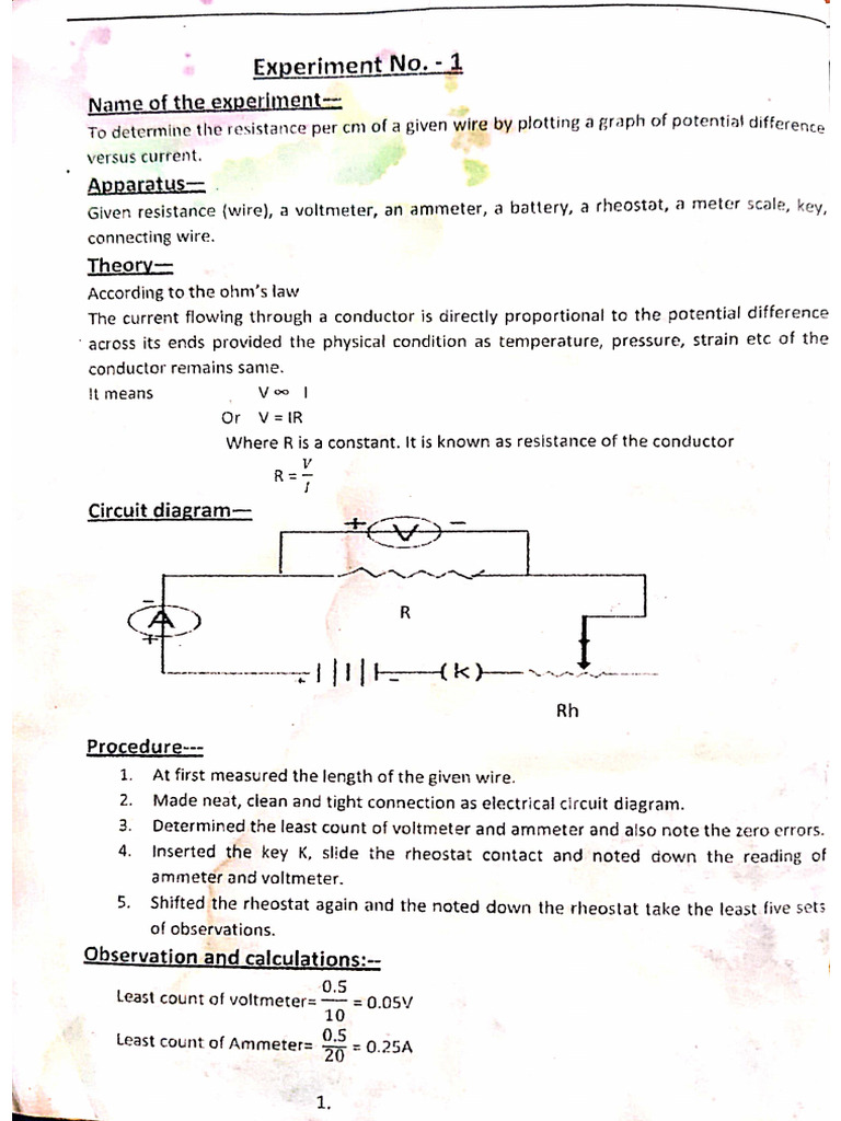 Physics-Experiment No-01 | PDF