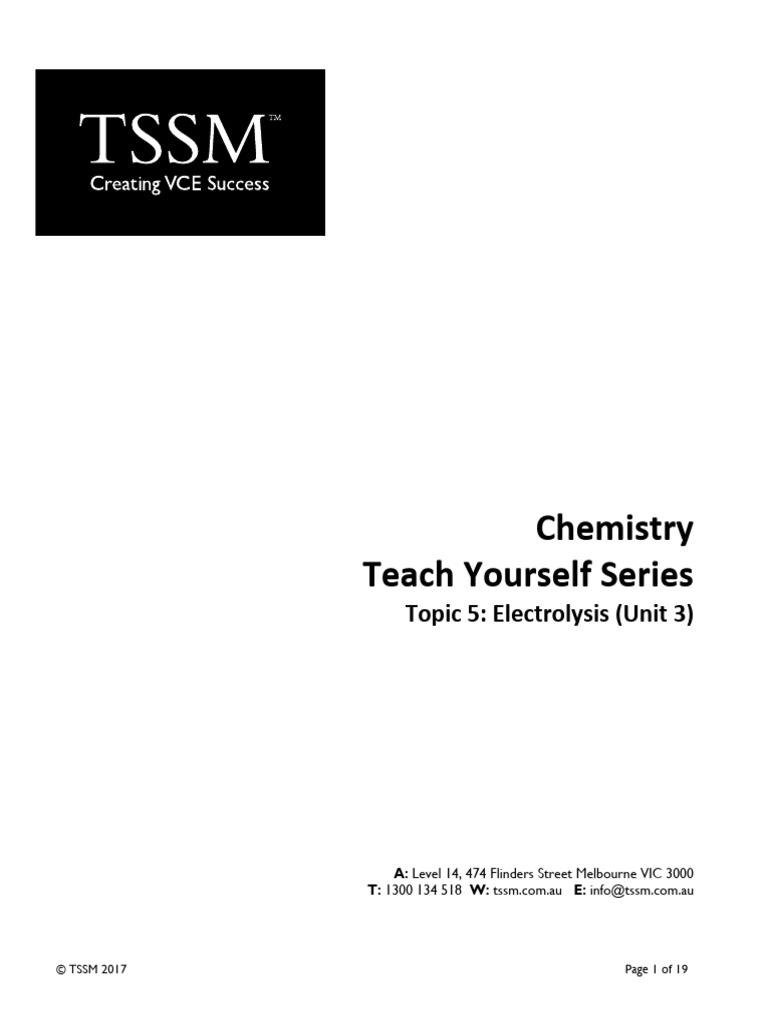 Understanding Electrolysis in Chemistry | PDF | Redox | Electrochemistry
