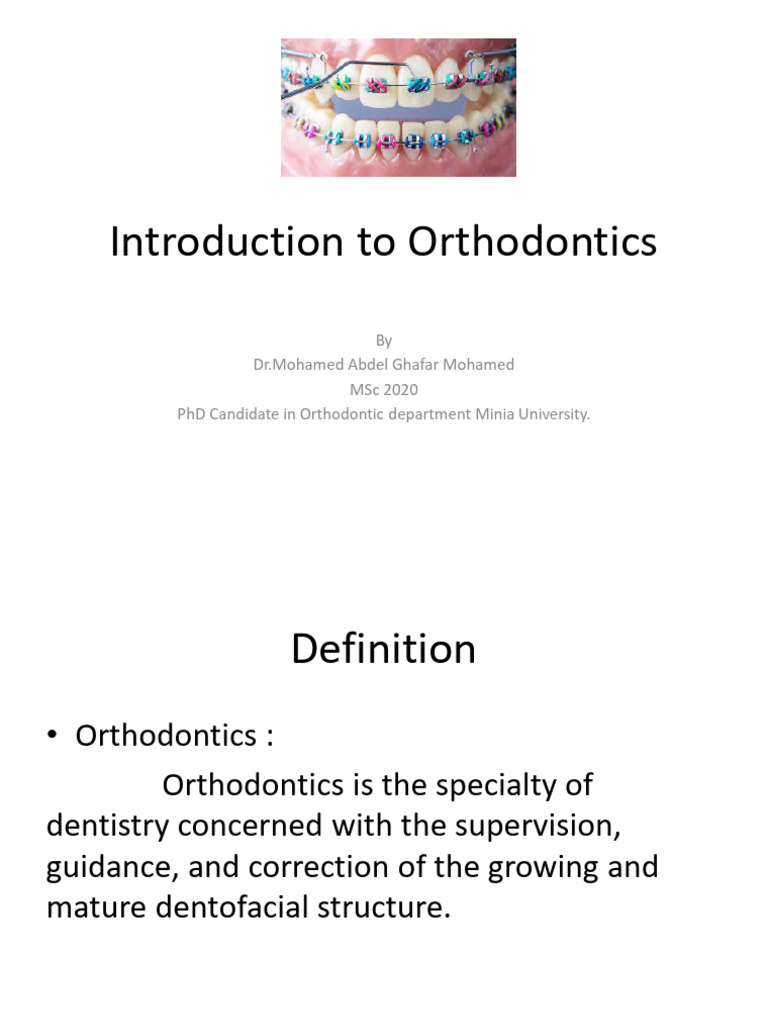 Ortho. Lecture 1&2 Dr. M. Abdel Gharar | PDF | Orthodontics | Dentistry Branches