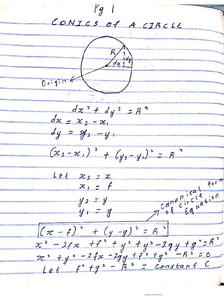 Conics of A Circle-Mth102 | PDF
