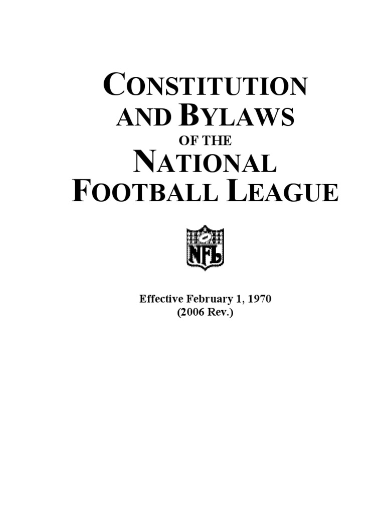 NFL Constitution and Bylaws Overview | PDF | National Football League ...